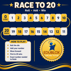 Math Game to Practice Addition: Race to 20, 40, or 100 - Edublox Online ...